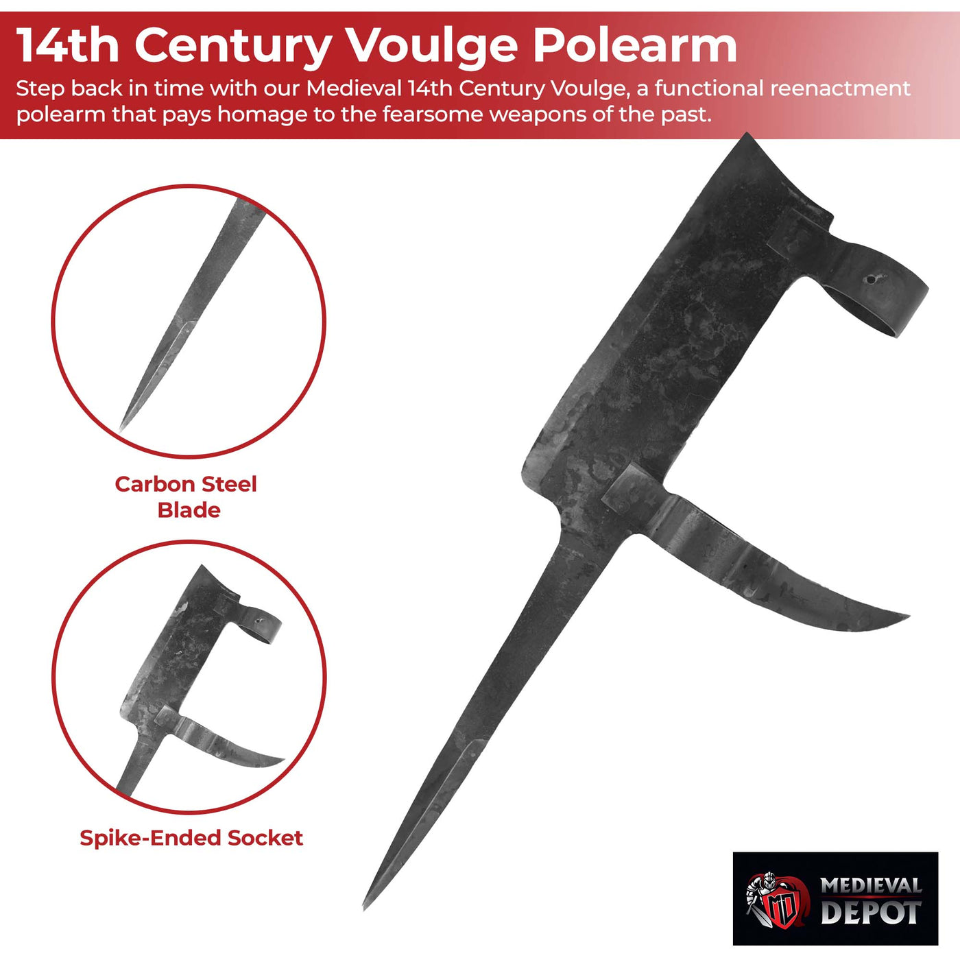 14th Century Voulge Polearm Functional Replica Weapon — Medieval Depot