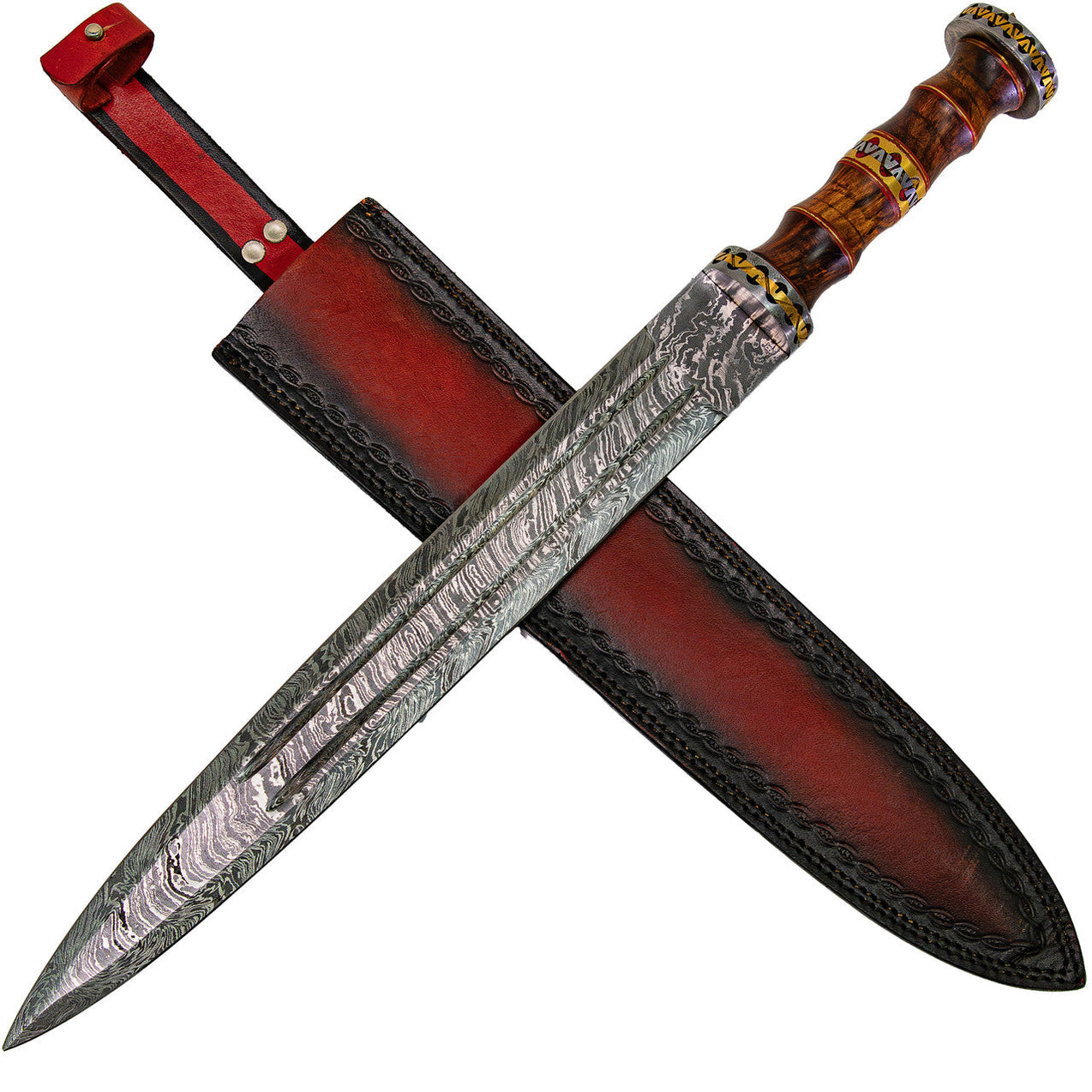 Ancient Conflict Roman Gladius Damascus Steel Sword — Medieval Depot