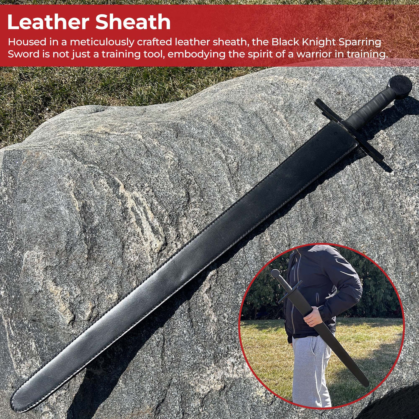 Black Knight Heavy Duty Sparring Sword Handmade for Battle — Medieval Depot