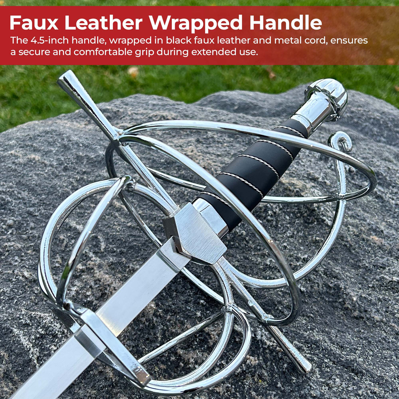 Elegant Renaissance Rapier with Black Swept Hilt and Spiral Guard ...