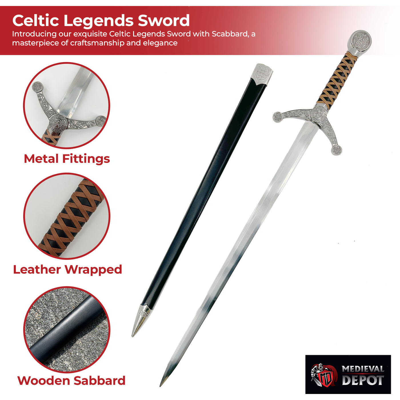 Celtic Legends Sword with Scabbard — Medieval Depot
