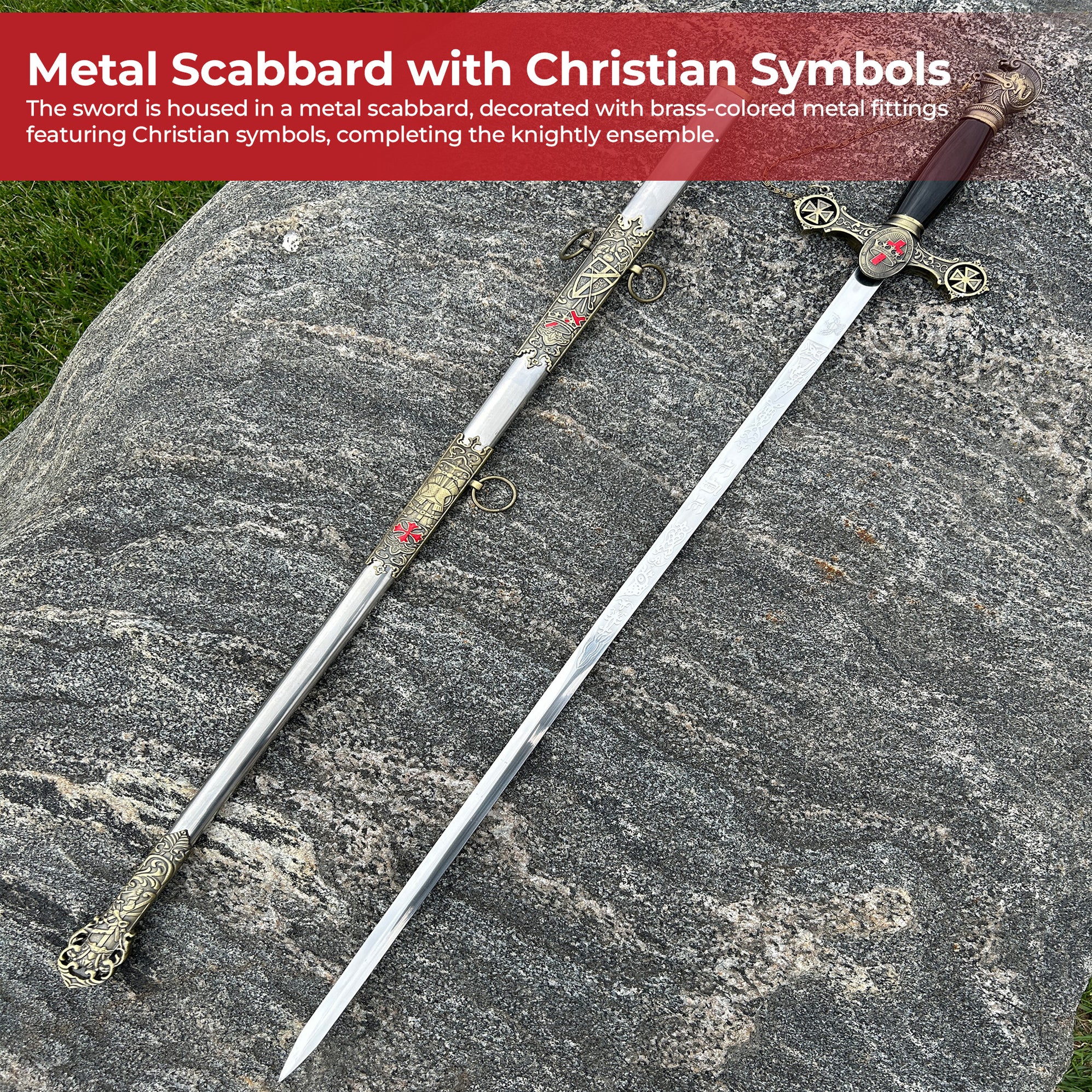 Chronicle of Chivalry Templar Knights Ornate Sword — Medieval Depot