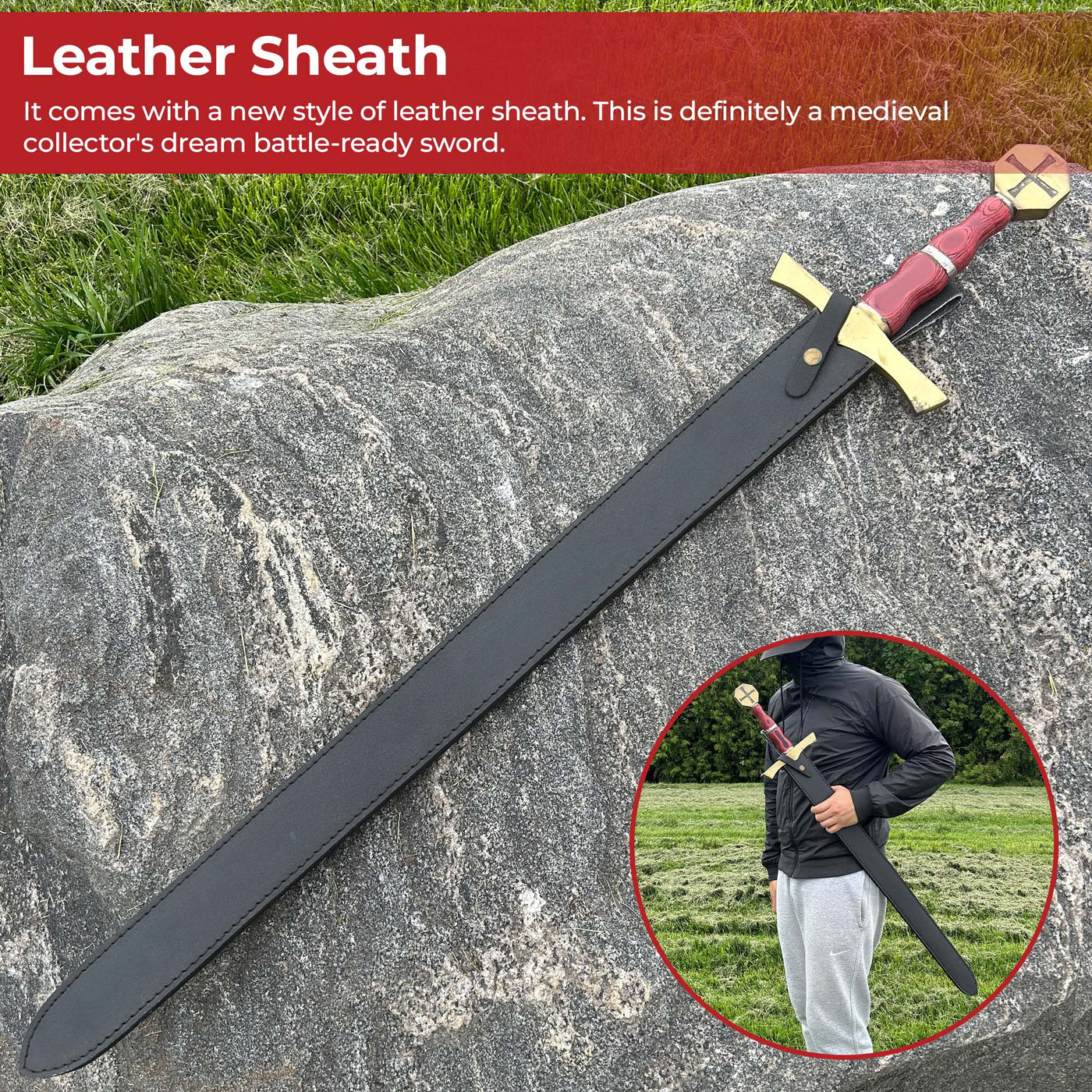 Crusader Knights Honor Cross Sword — Medieval Depot