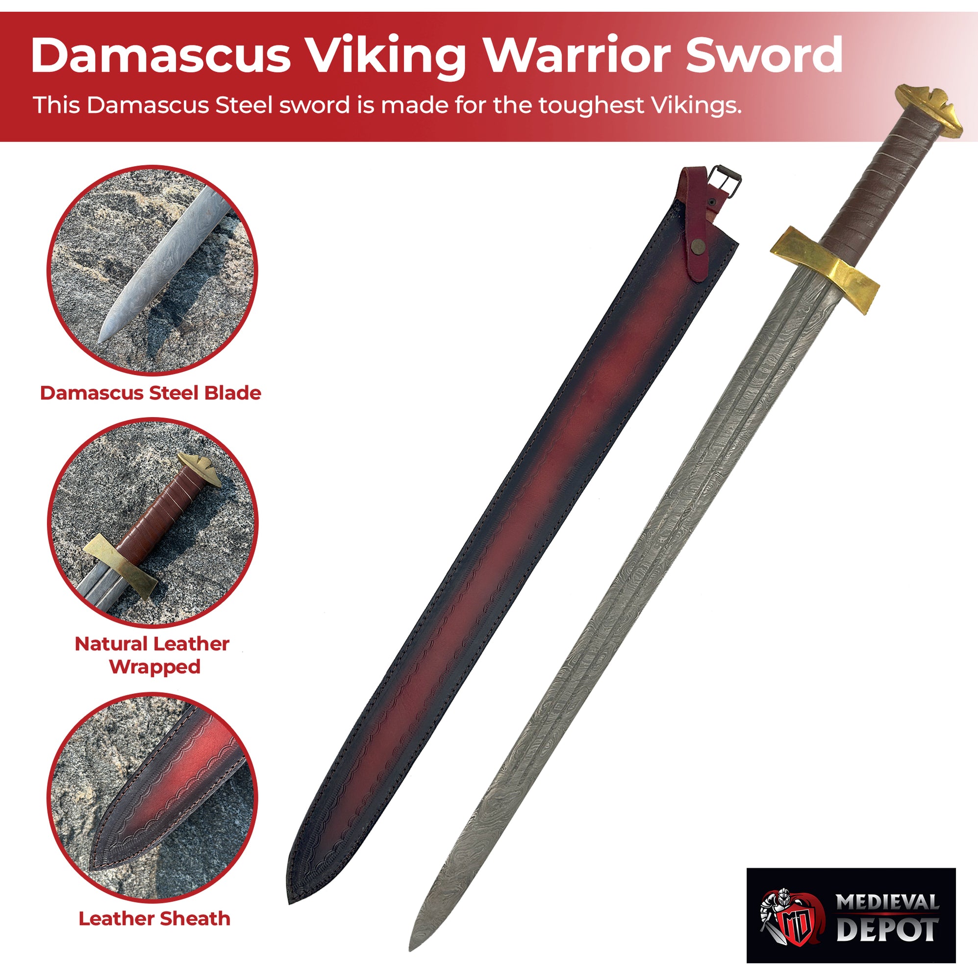 Damascus Viking Warrior Sword — Medieval Depot