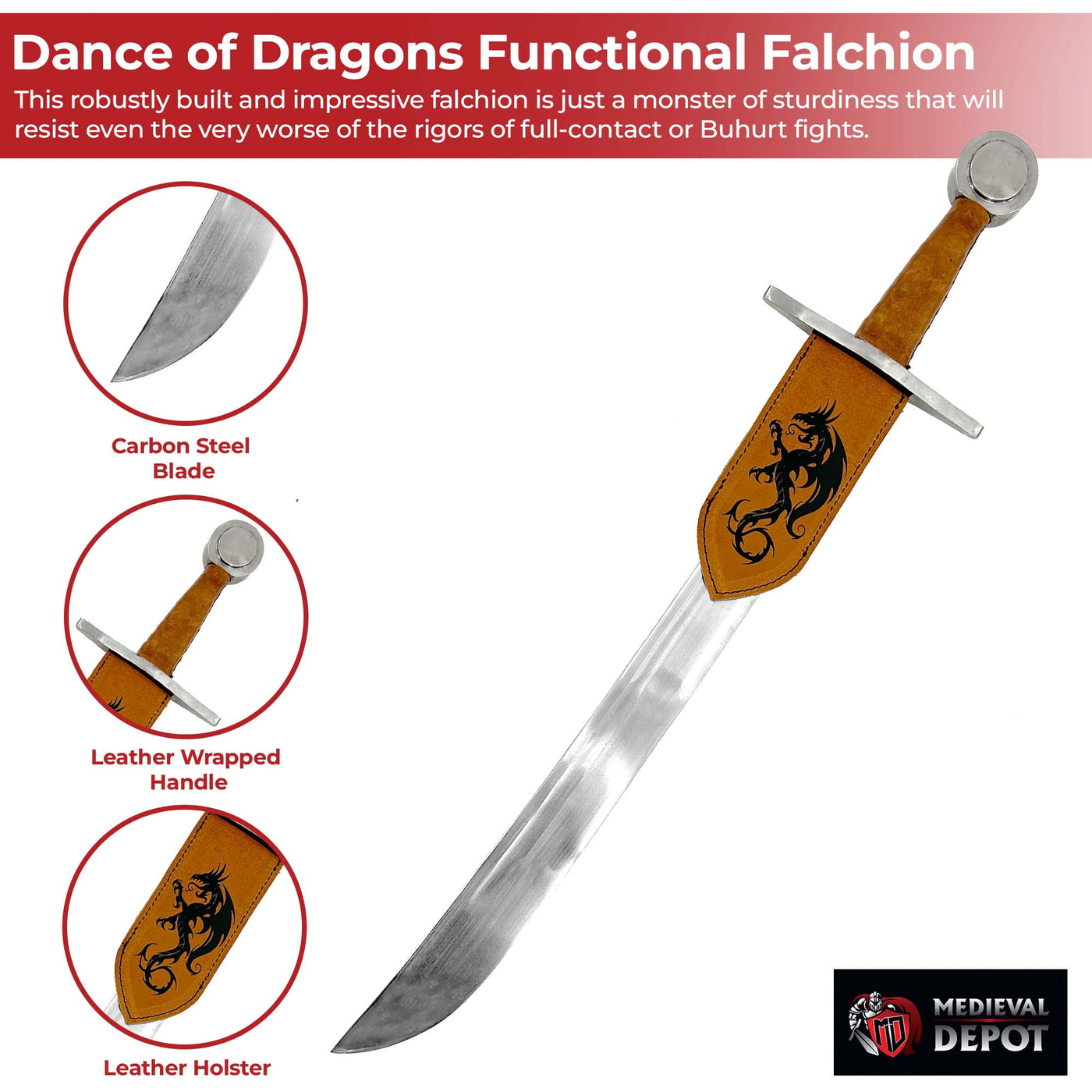 Dance of Dragons Functional Falchion — Medieval Depot