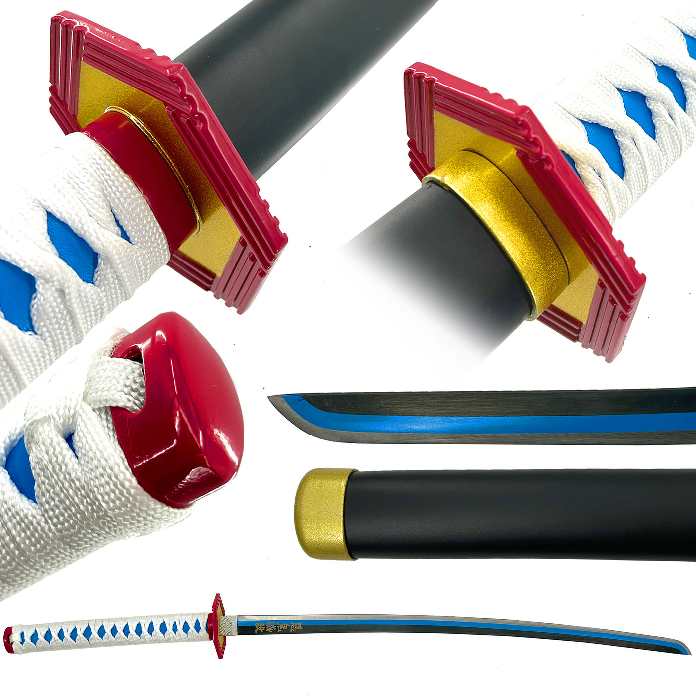 Giyu Tomioka Demon Slayer Replica Water Hashira Nichirin Katana Sword ...
