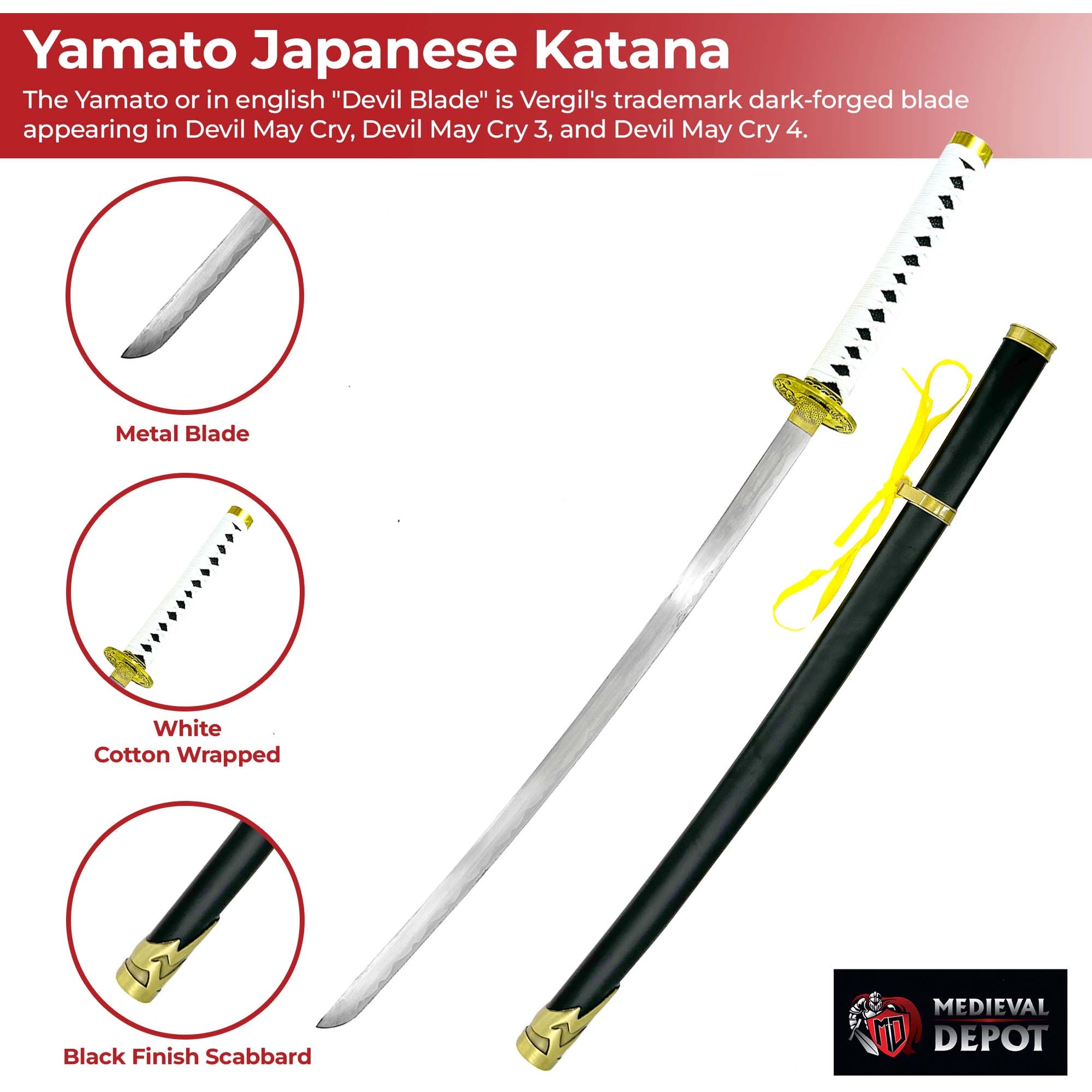 Cosplay Katana Sword Devil May Cry Vergil Yamato Katana Replica ...