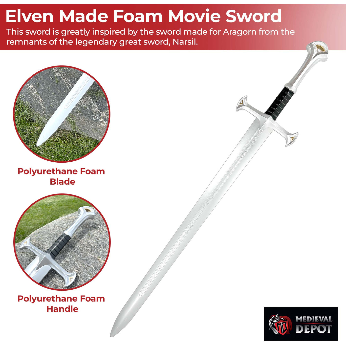 Elven Made Foam LARP Costume Cosplay Replica Movie Sword — Medieval Depot