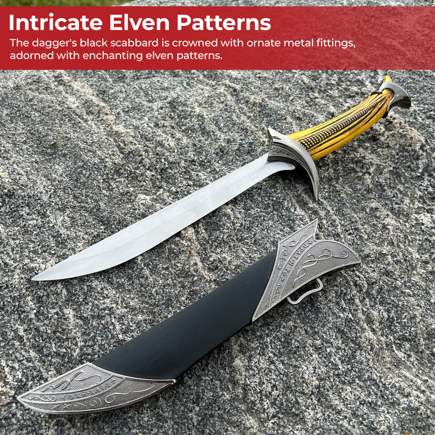 Elven Crest Enchanted Curved Dagger — Medieval Depot