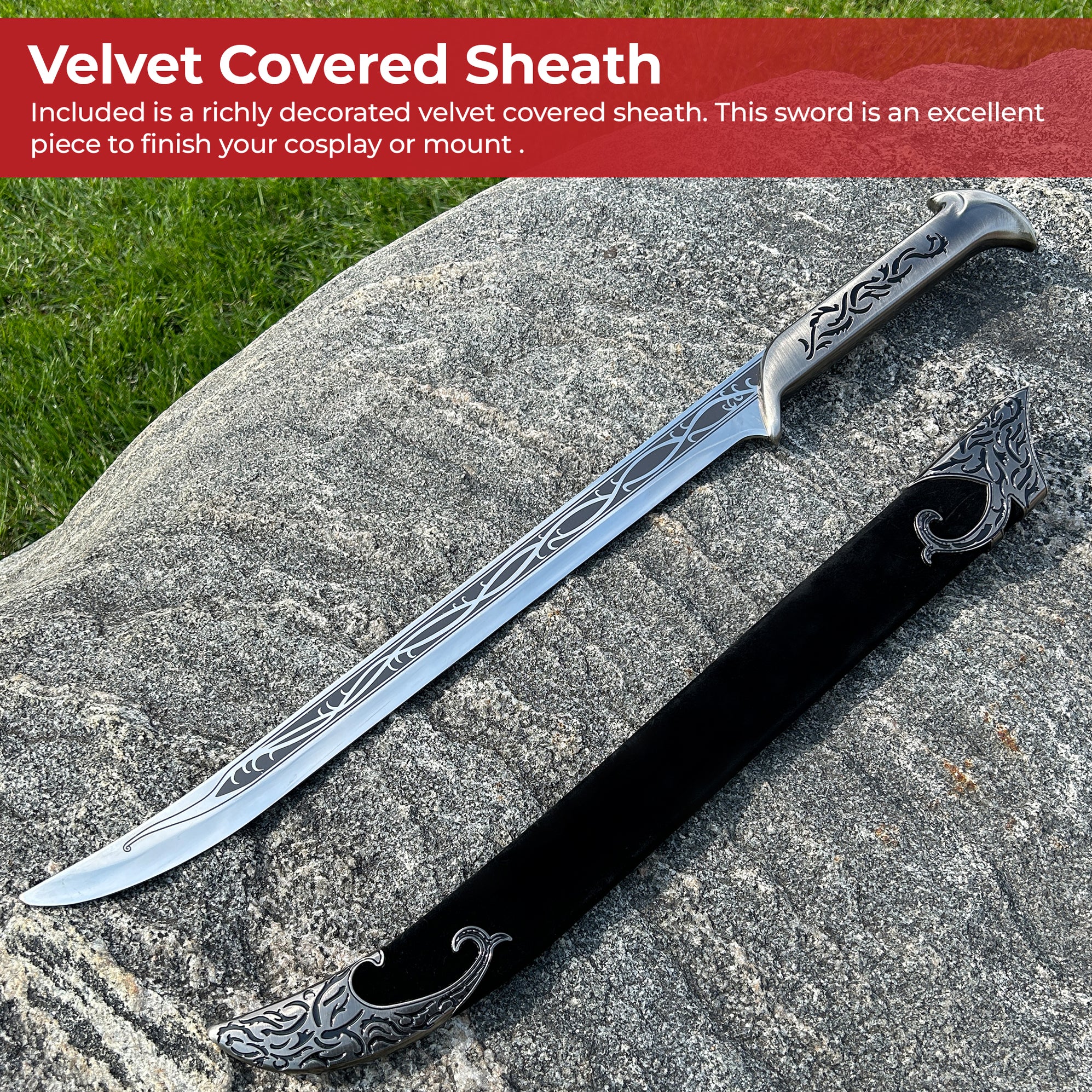 Fantasy Movie Replica Elven King Sword Velvet Sheath Included ...