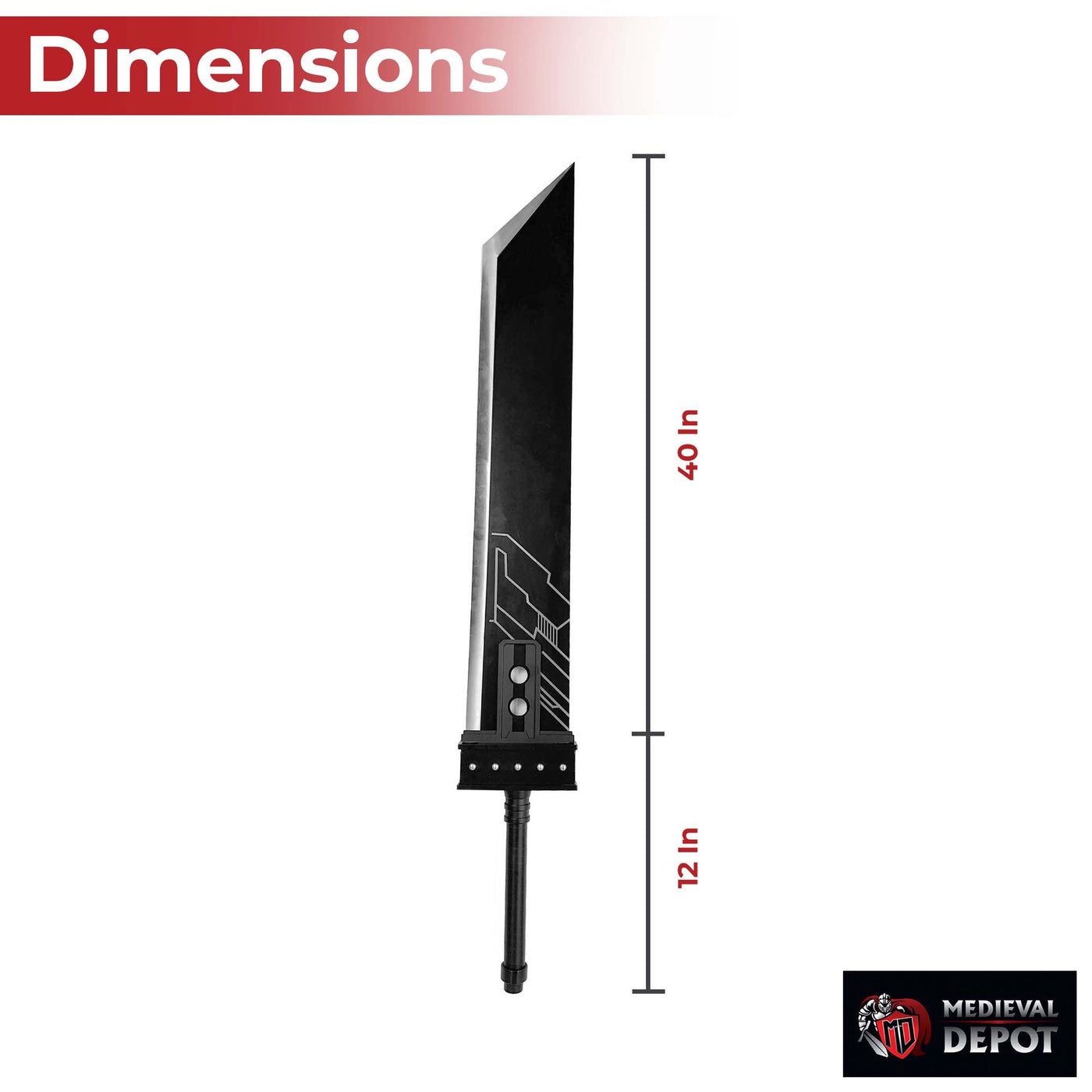 FF 55" Giant Metal Fantasy Sword — Medieval Depot