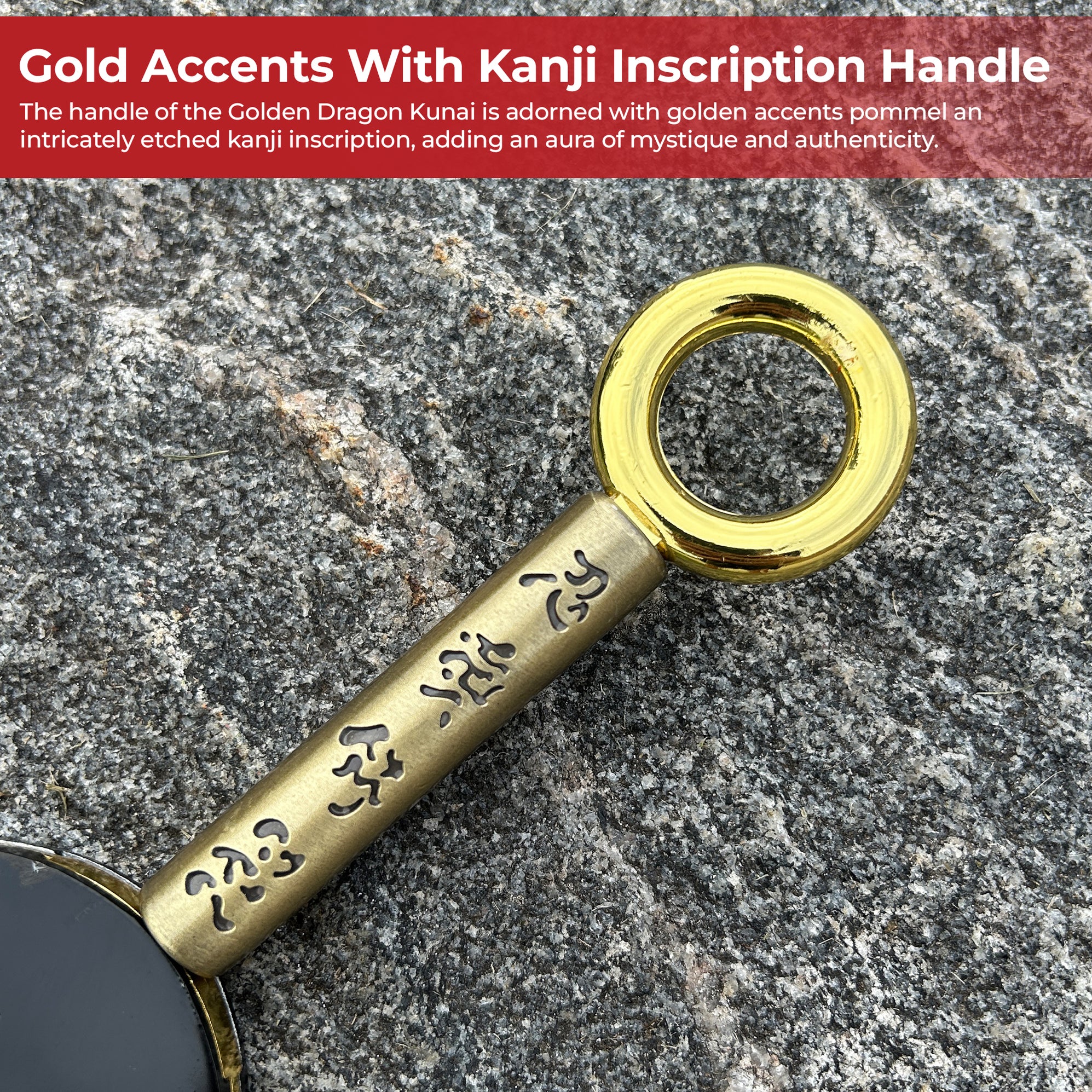 Golden Dragon Tri Point Kunai Knife — Medieval Depot