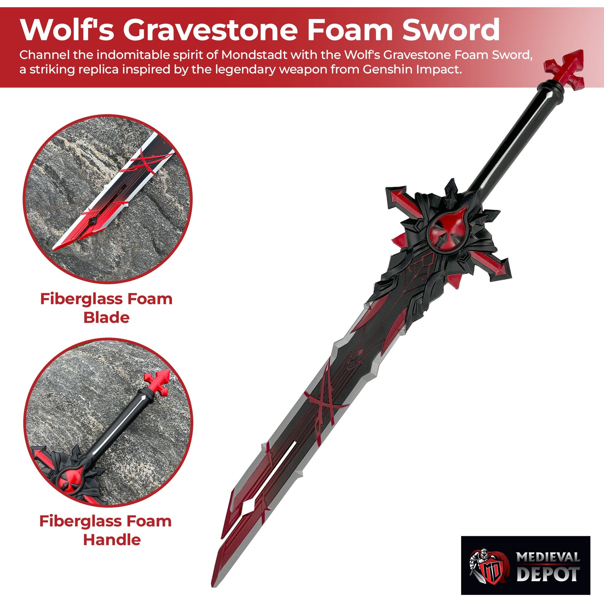 Genshin Impact Wolf Gravestone Foam Sword — Medieval Depot