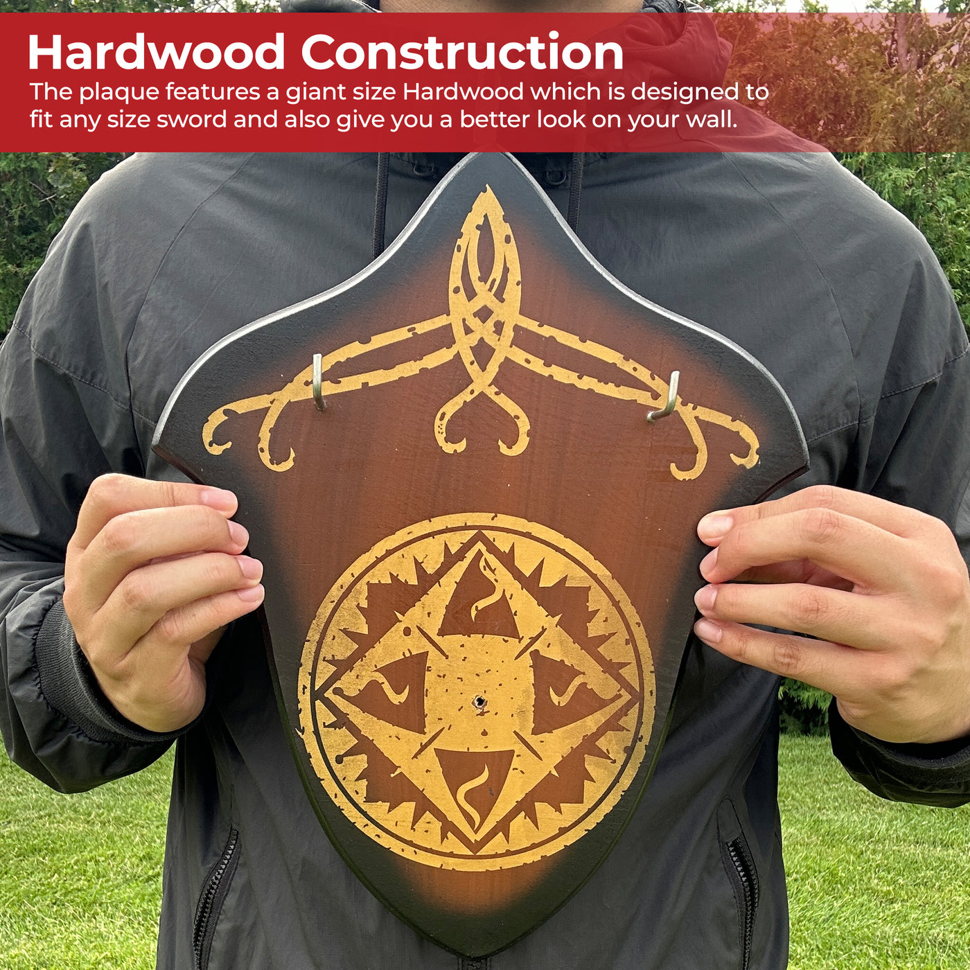 Hardwood Universal Sword Plaque — Medieval Depot