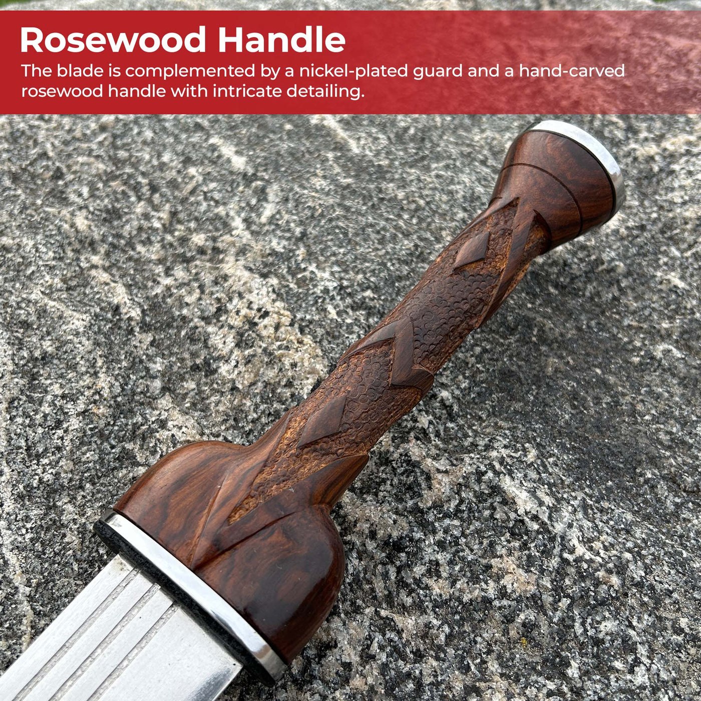Handforged Scottish Dirk Short Sword with carved Rosewood handle ...