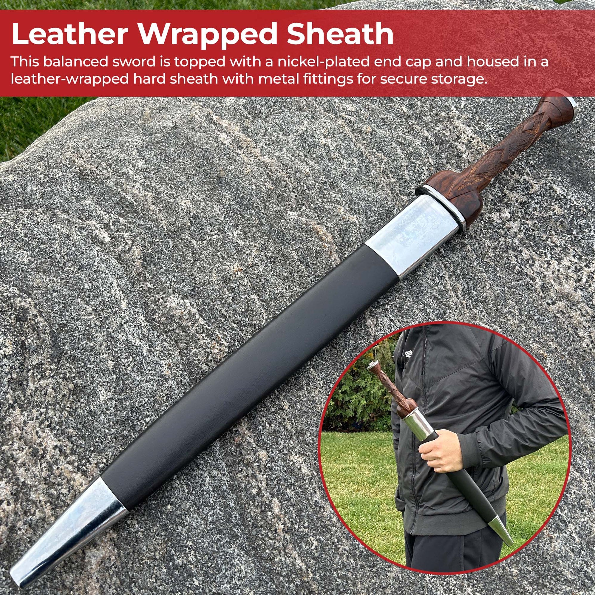 Handforged Scottish Dirk Short Sword with carved Rosewood handle ...
