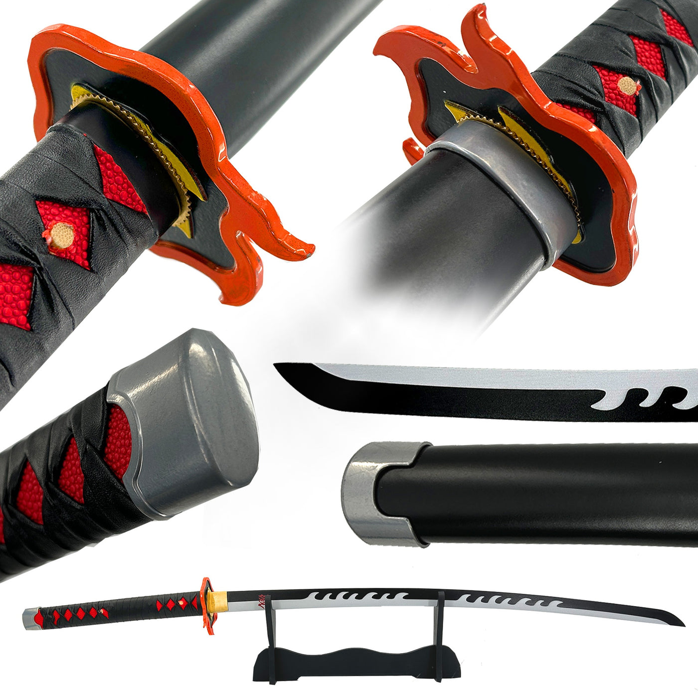 Tanjiro Kamado Flame Demon Slayer Handmade Katana — Medieval Depot