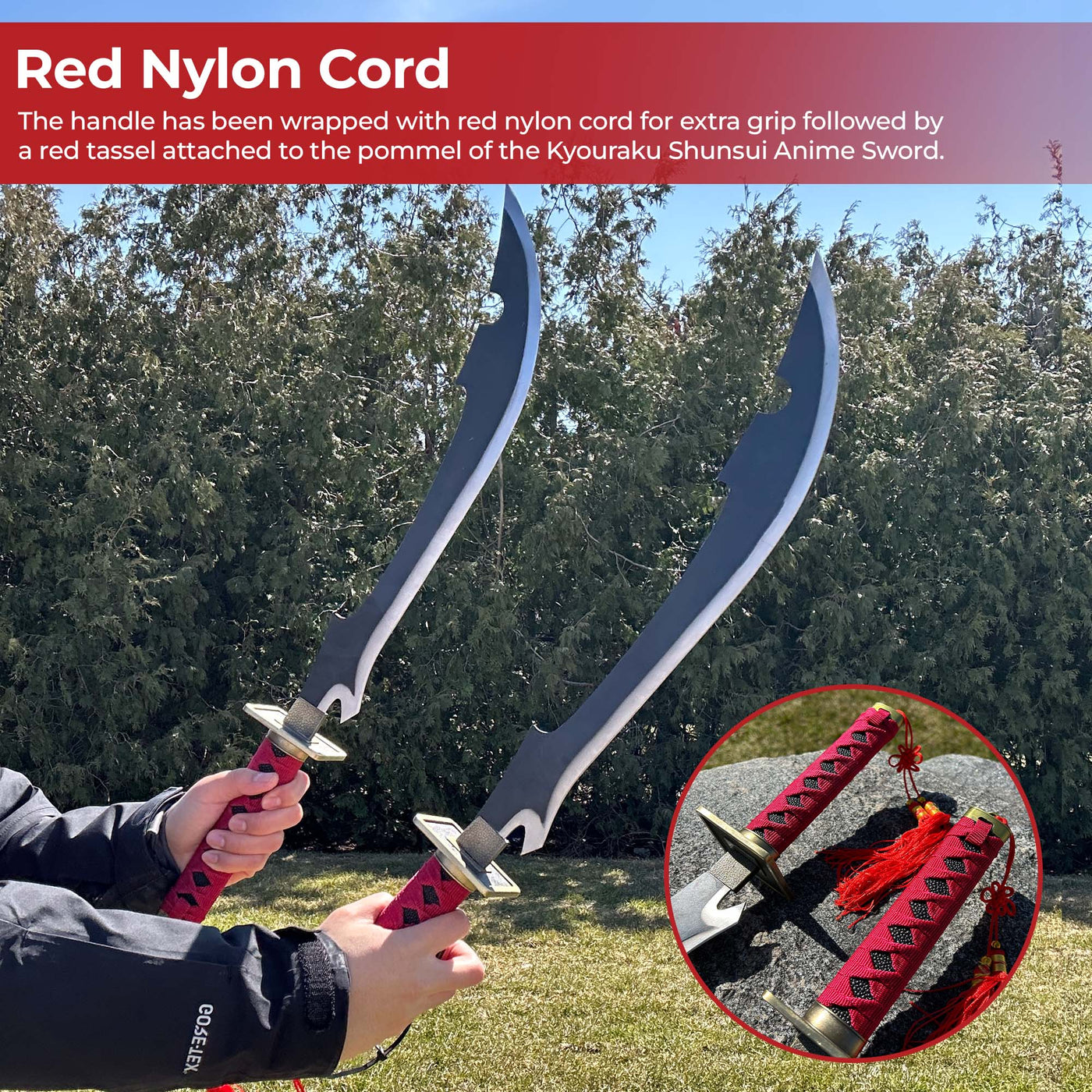 Japanese Scimitar Anime Kyouraku Shunsui Twin Sword Set — Medieval Depot