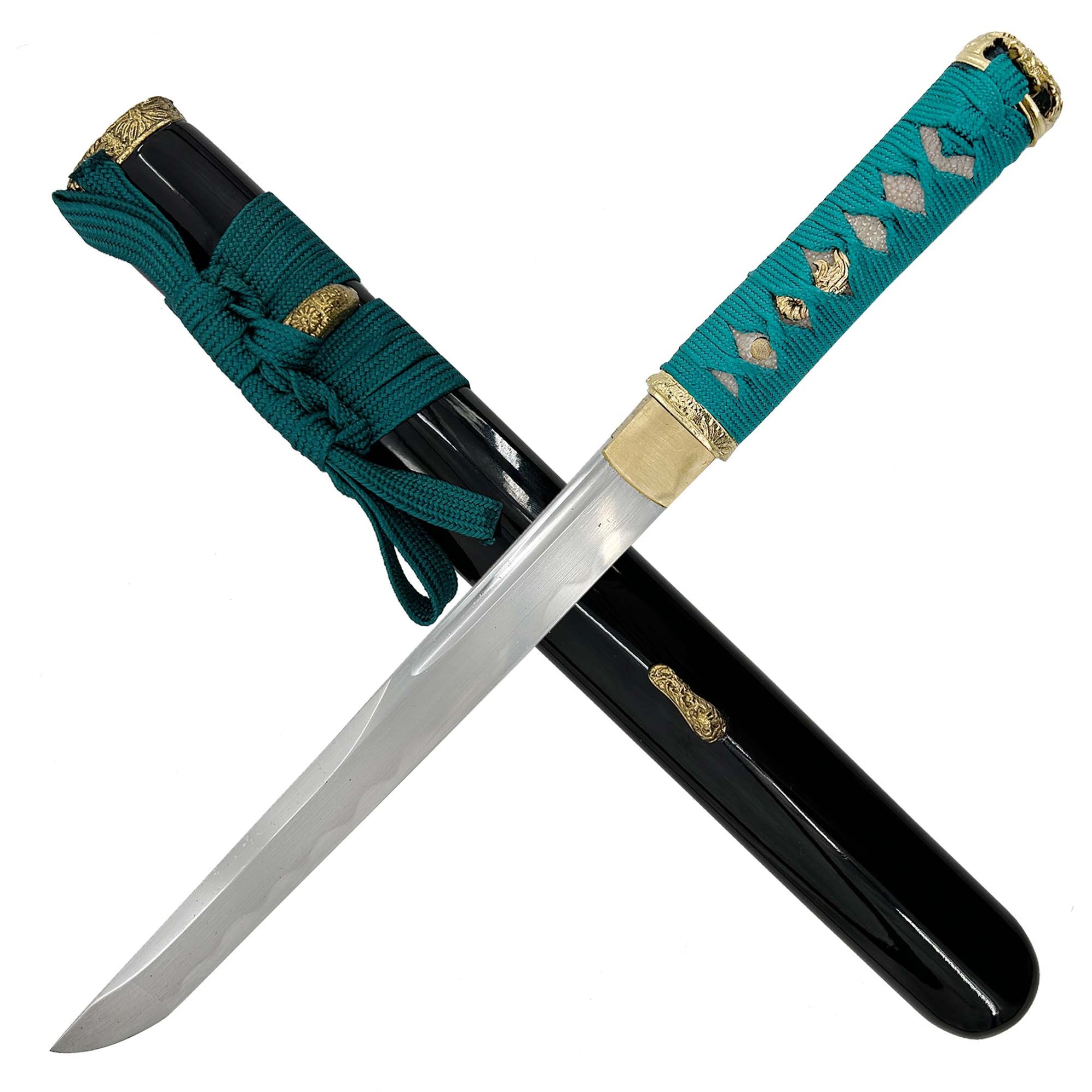 Japanese Tanto Dagger Teal Wrap Edition — Medieval Depot