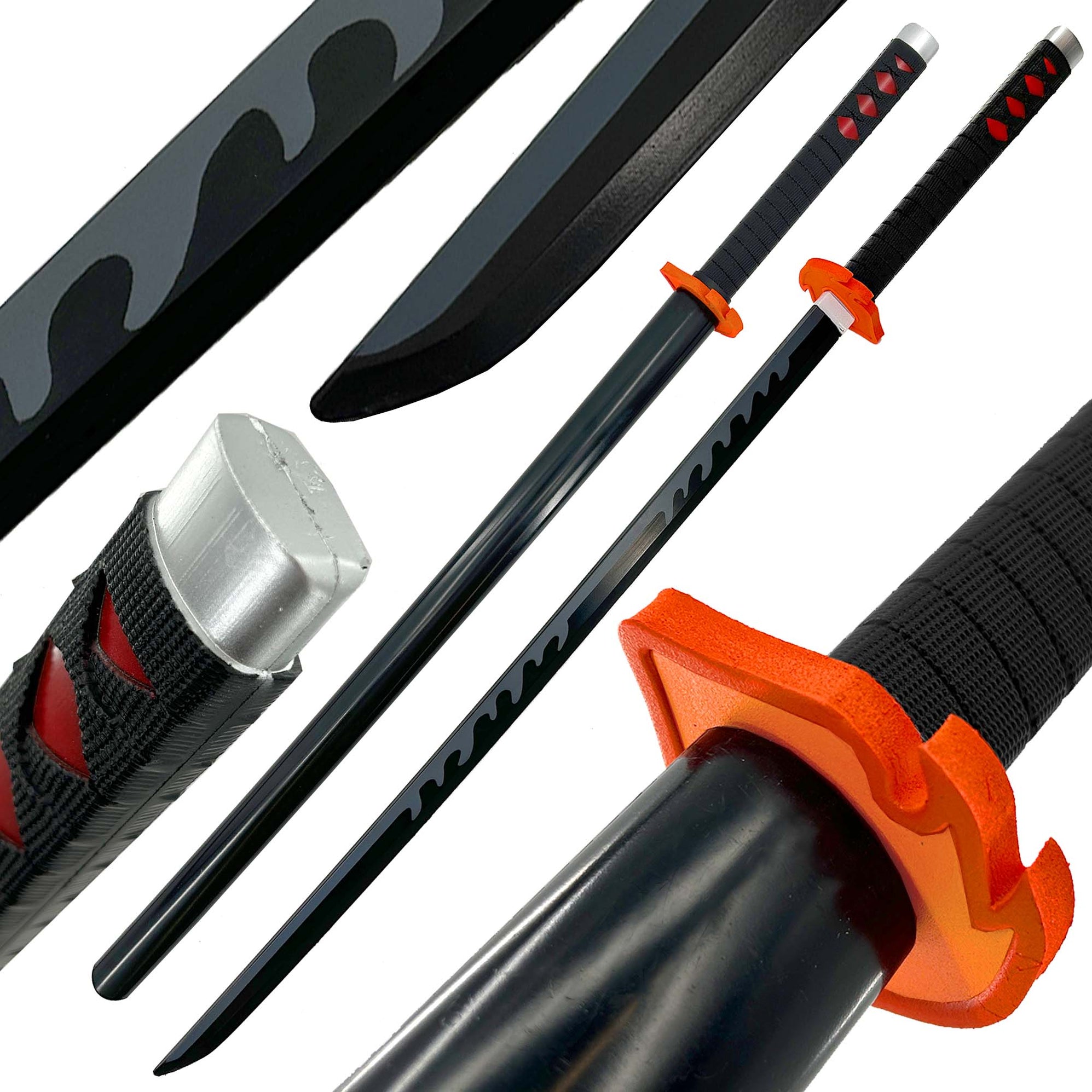 Tanjiro Kamado Flame Guard Demon Slayer Foam Katana Sword With Scabbar ...