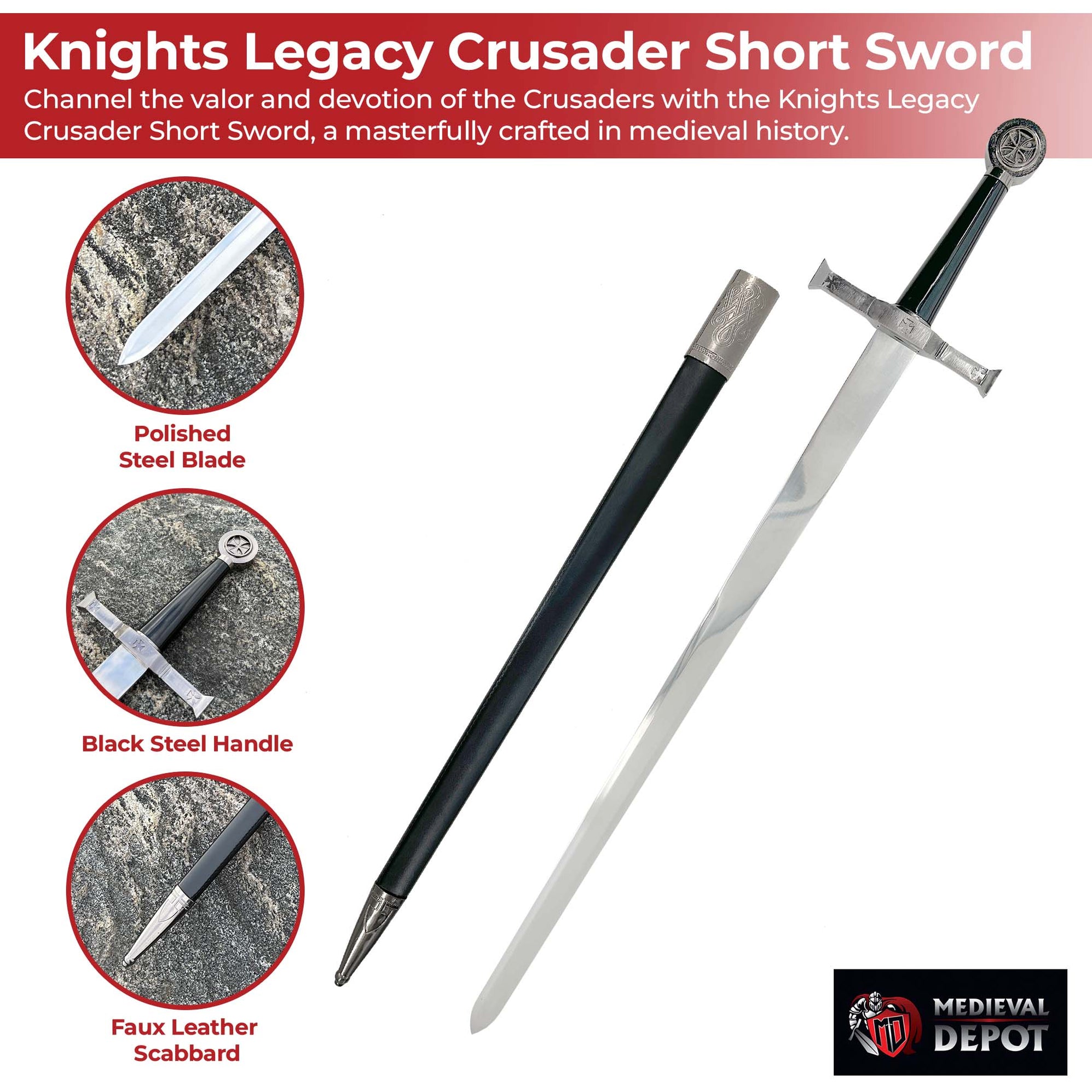Knights Legacy Crusader Short Sword — Medieval Depot
