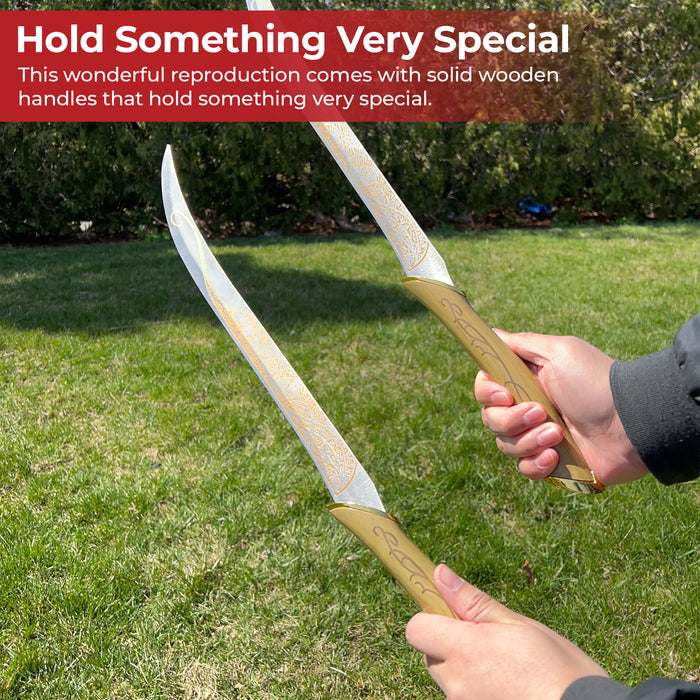 Legolas LOTR Fantasy Fighting Swords with Plaque — Medieval Depot