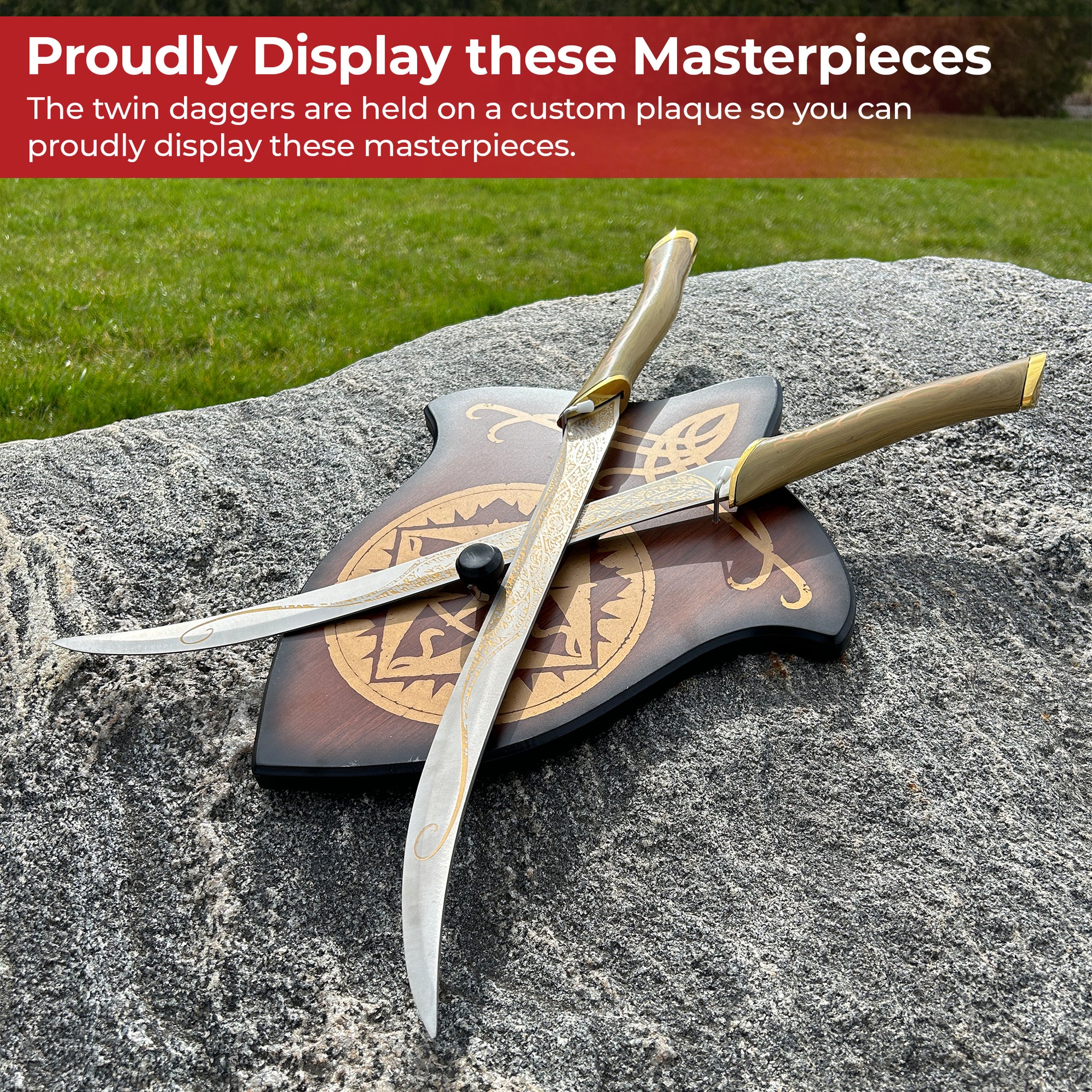Legolas LOTR Fantasy Fighting Swords with Plaque — Medieval Depot