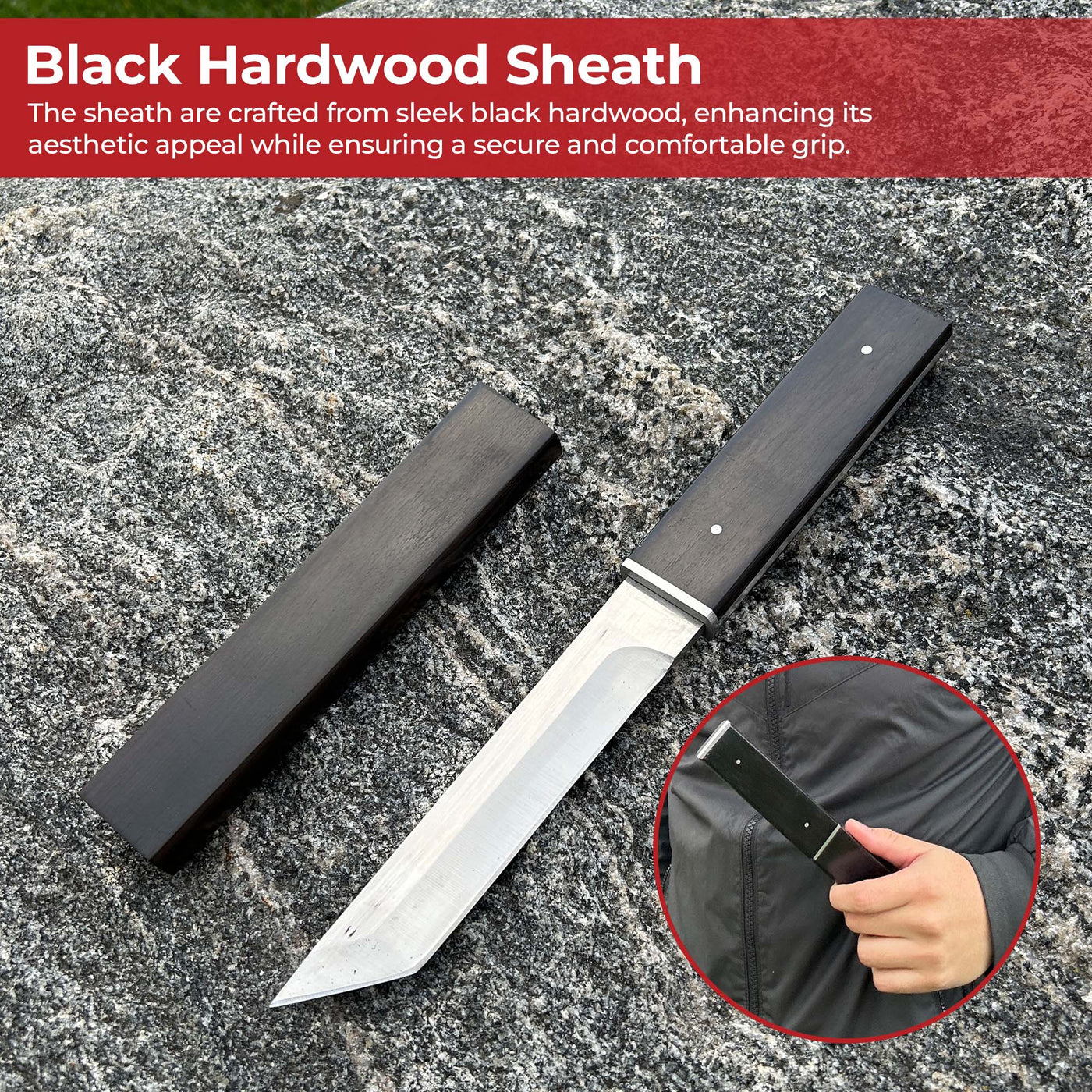 Masterful Crafted Full Tang Black Japanese Tanto Dagger — Medieval Depot