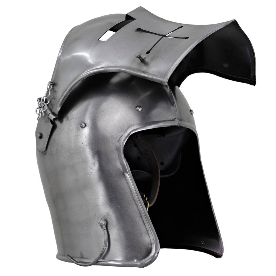 Medieval Marvel Italian Inspired Visored Barbuta Helmet — Medieval Depot
