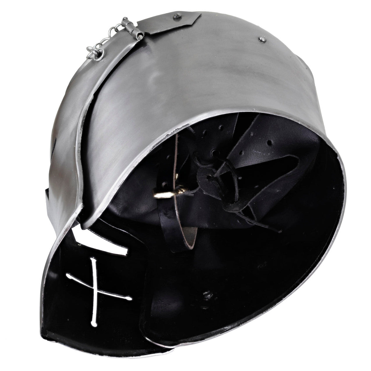 Medieval Marvel Italian Inspired Visored Barbuta Helmet — Medieval Depot