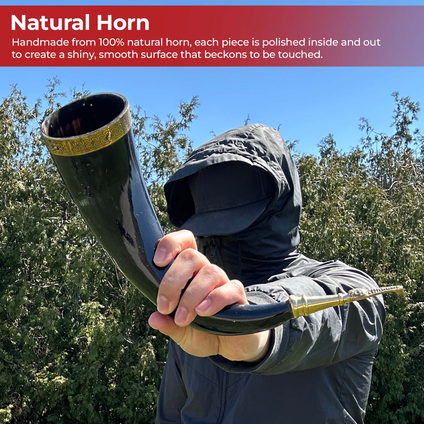 Navigators Serpent Viking Compass Horn with Jormungandr — Medieval Depot