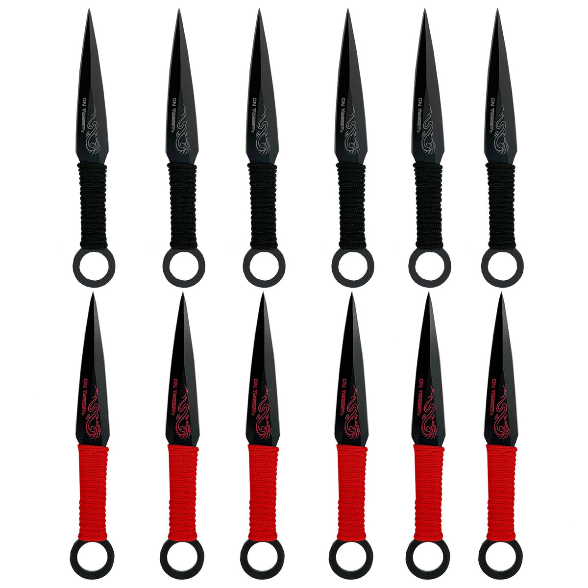 On Target Bullseye 12 Piece Target Throwing Knife Set — Medieval Depot