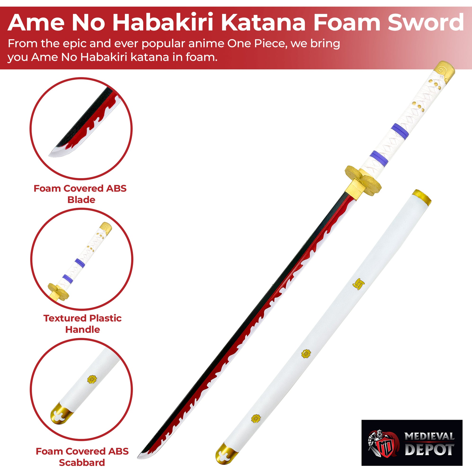 One Piece Zoro Ame No Habakiri Katana Foam Sword — Medieval Depot
