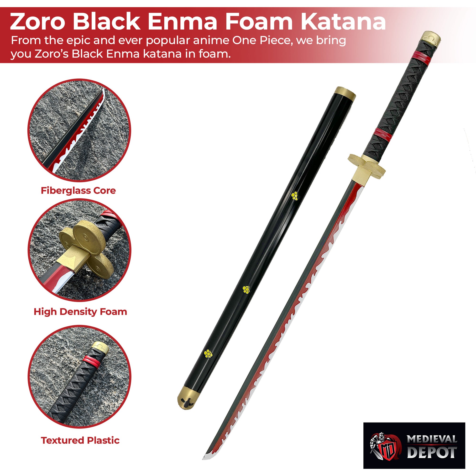 One Piece Zoro Black Enma Katana Foam Sword — Medieval Depot