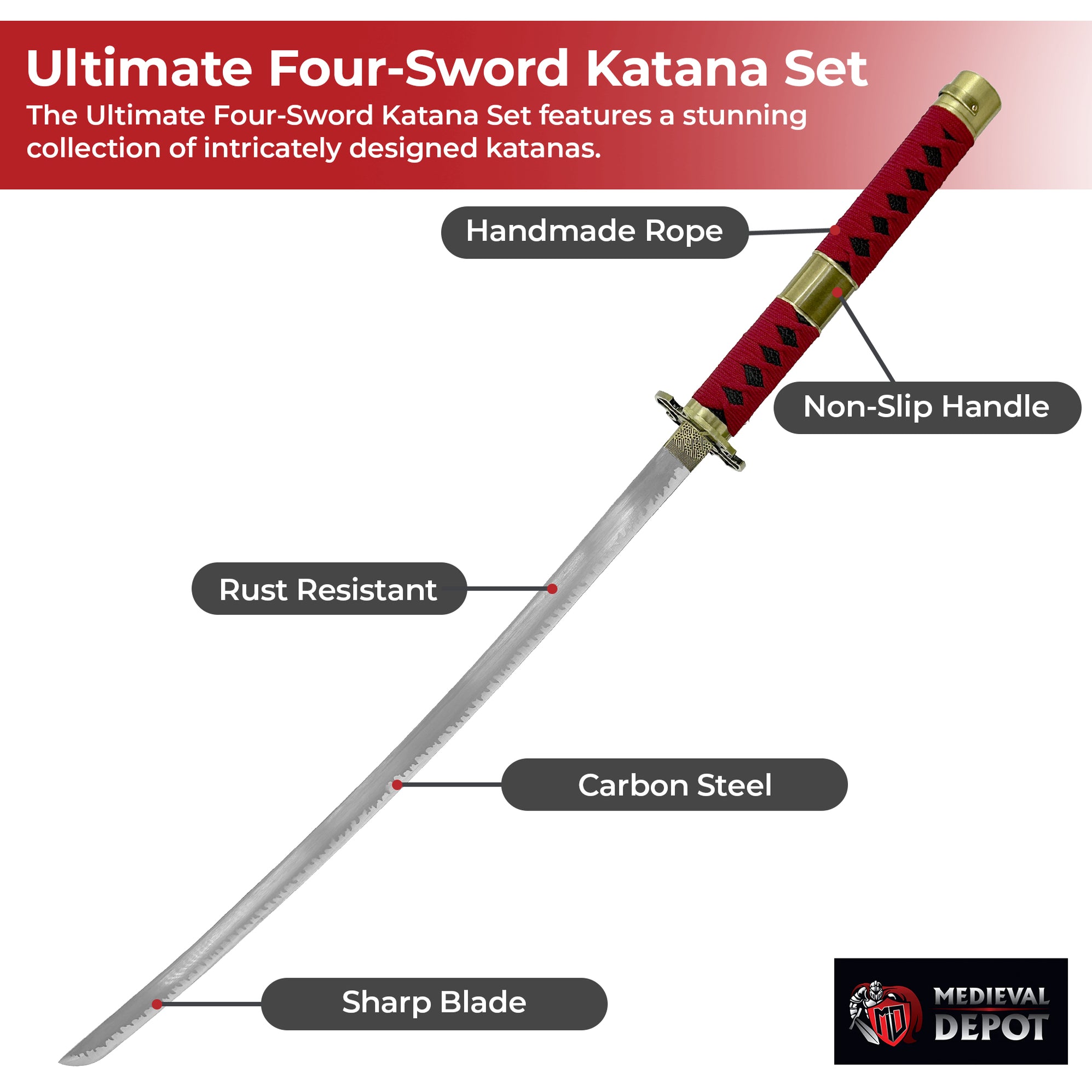 One Piece Zoro Ultimate Four Sword Katana Set — Medieval Depot