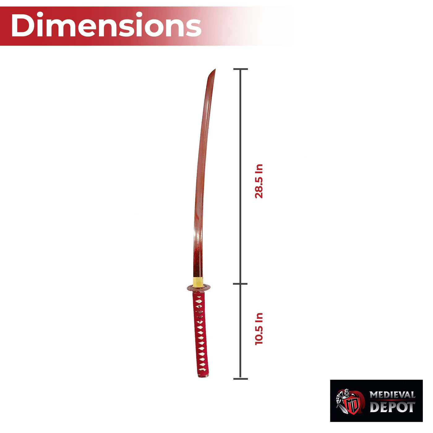 Rare Red Damascus Steel Katana — Medieval Depot