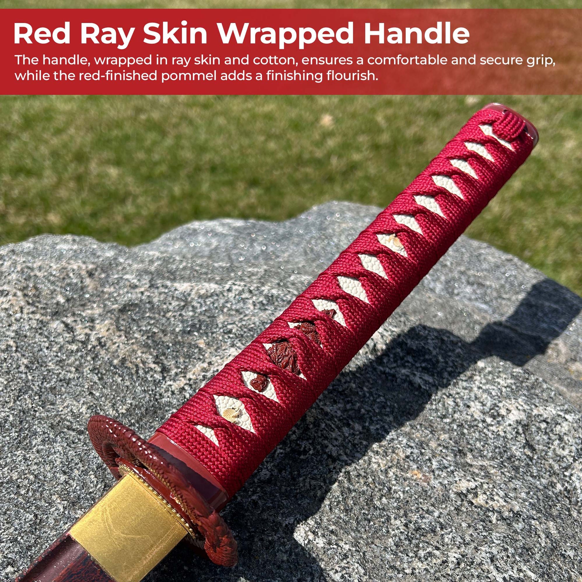 Rare Red Damascus Steel Katana — Medieval Depot