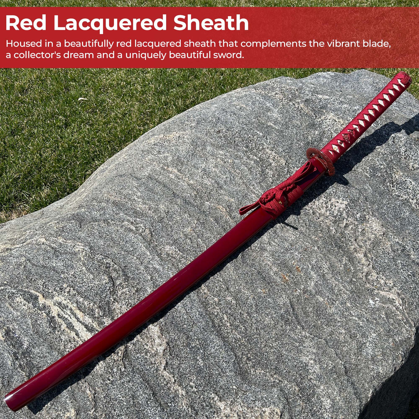Rare Red Damascus Steel Katana — Medieval Depot