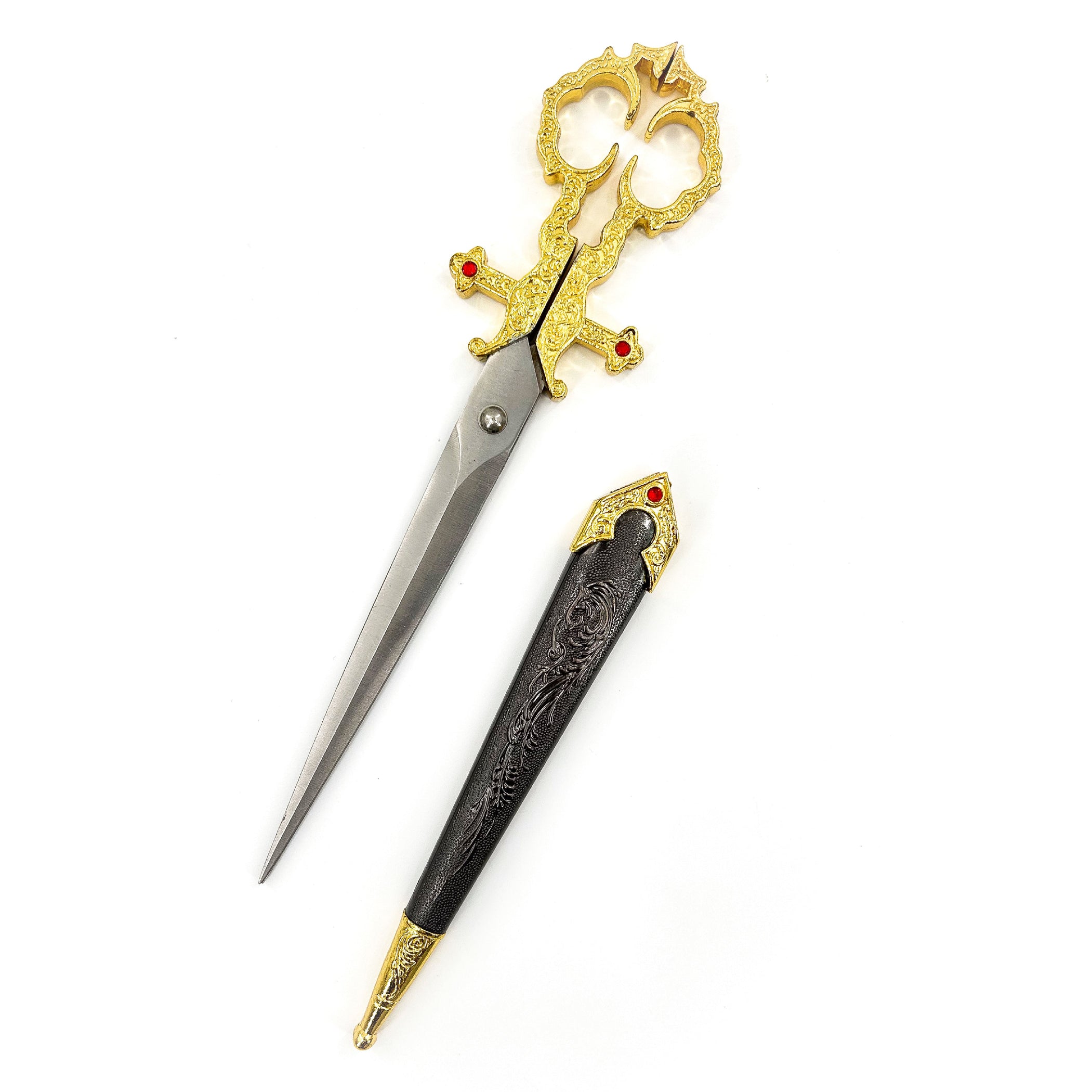Renaissance Medieval Scissors Gold Dagger — Medieval Depot