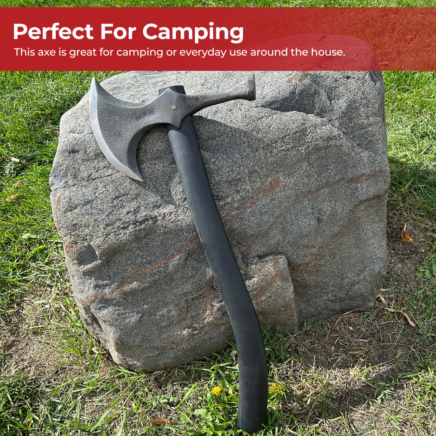 Rustic Barbarian Hammerhead Battle Axe — Medieval Depot