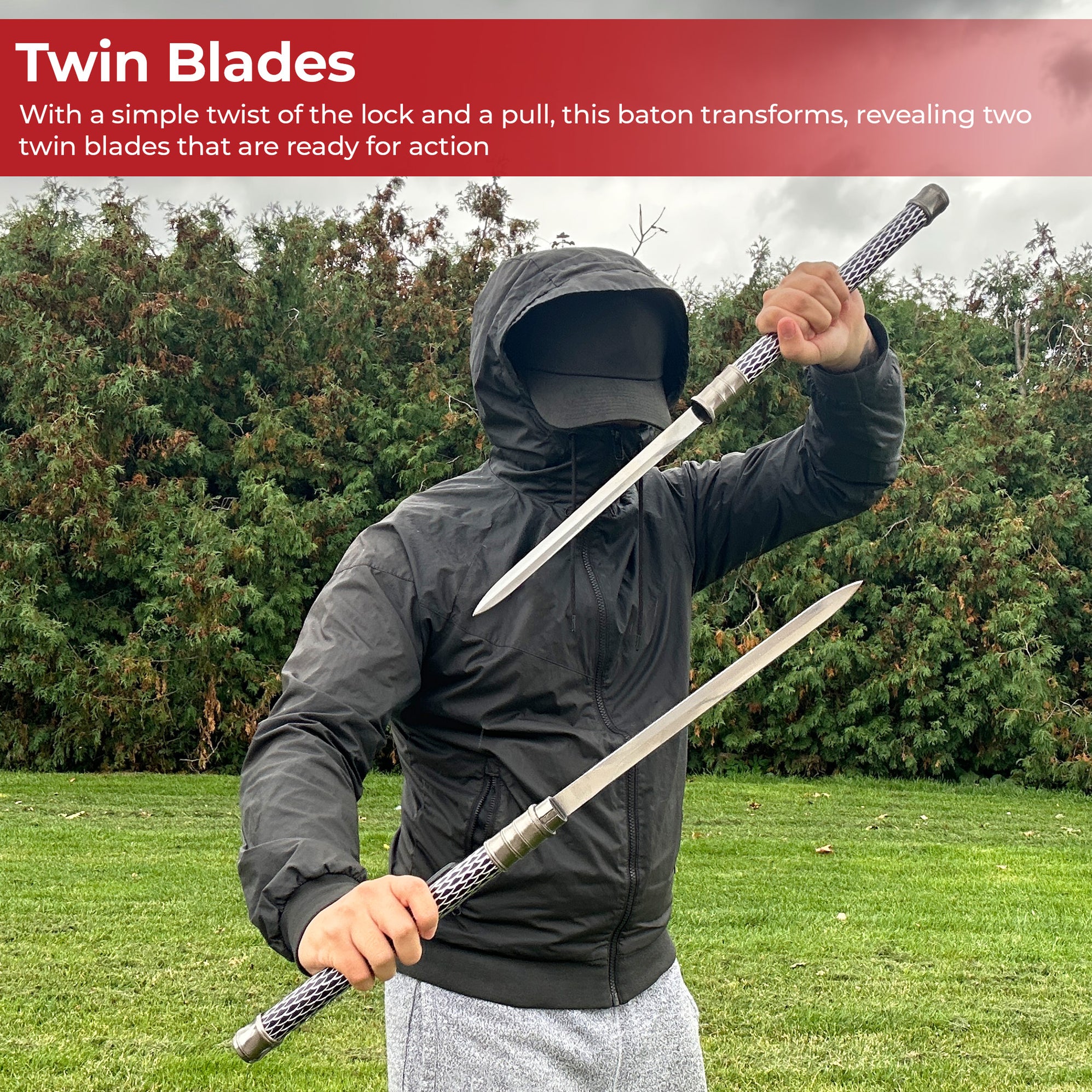 Shadow Sentinel Hidden Double Bladed Baton — Medieval Depot