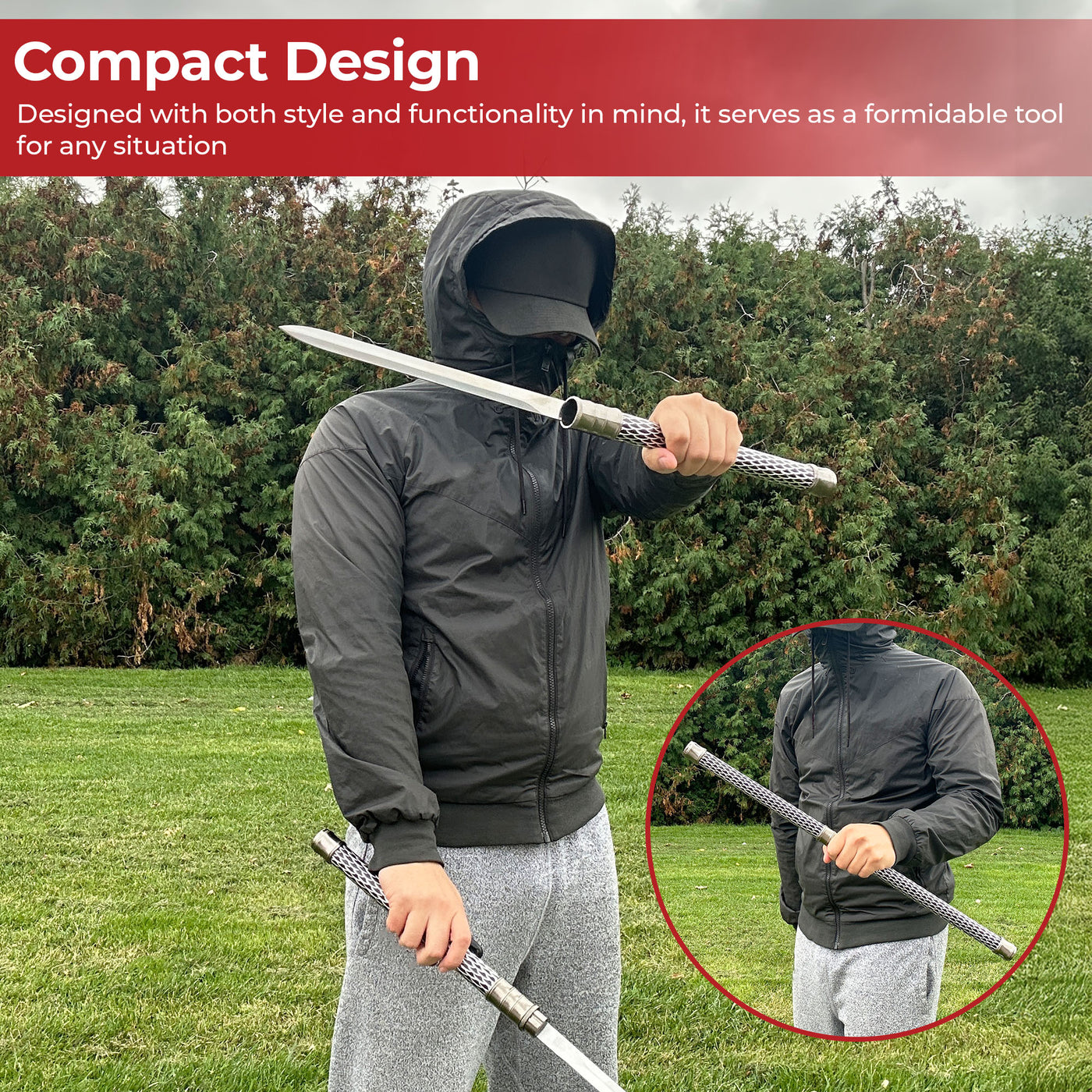 Shadow Sentinel Hidden Double Bladed Baton — Medieval Depot