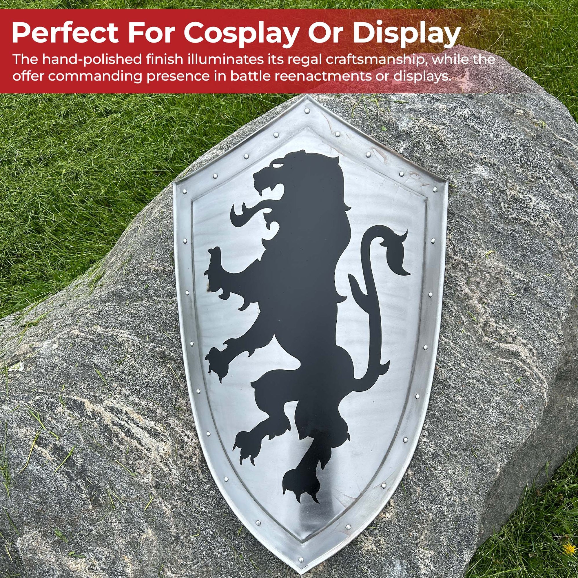 Scottish Rampant Lion Crusader Combat Shield — Medieval Depot