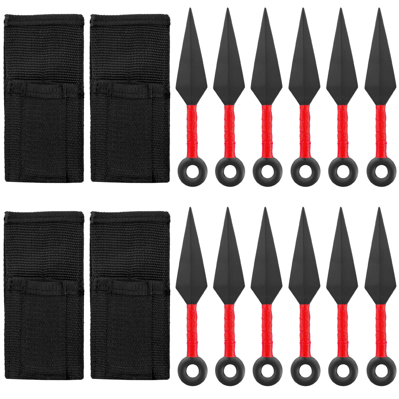 Shadow Strike 12-Piece Red Kunai Throwing Knife Set — Medieval Depot