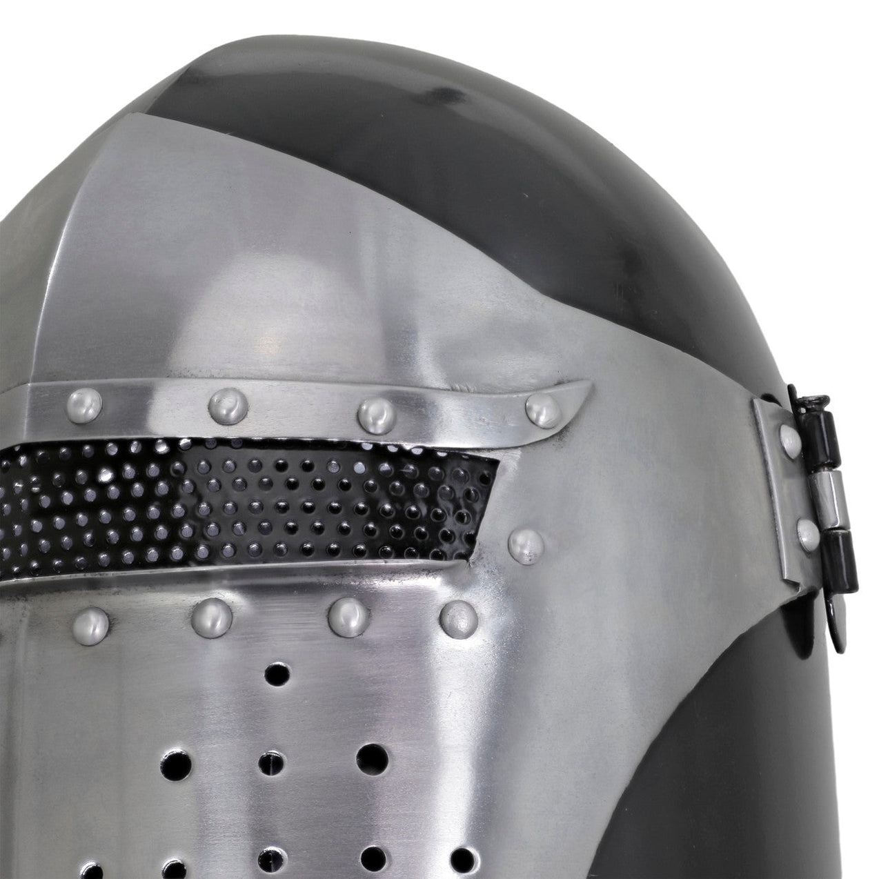 Siege Sentinel Dual Tone Visored Barbuta Helmet — Medieval Depot