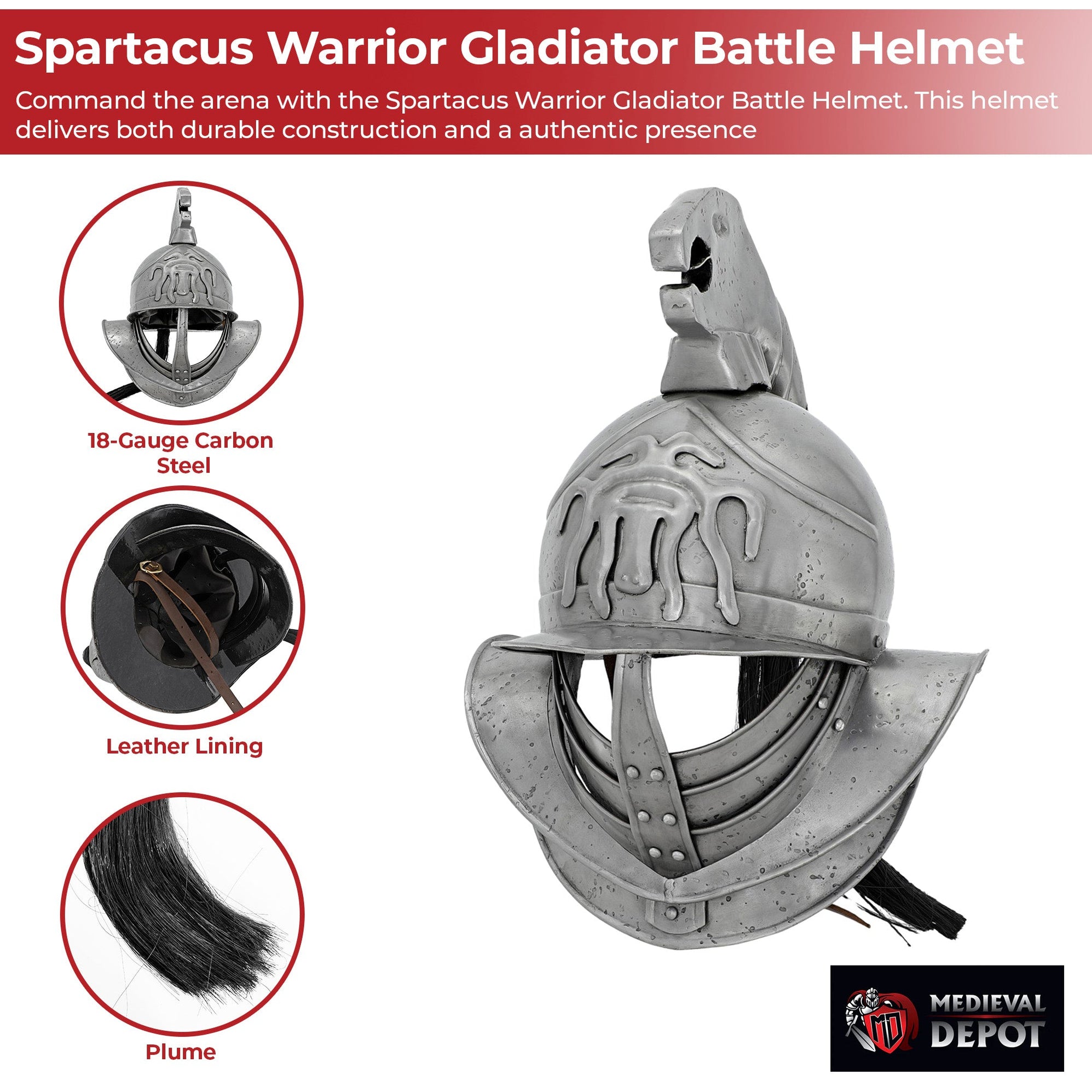 Spartacus Warrior Gladiator Battle Helmet — Medieval Depot