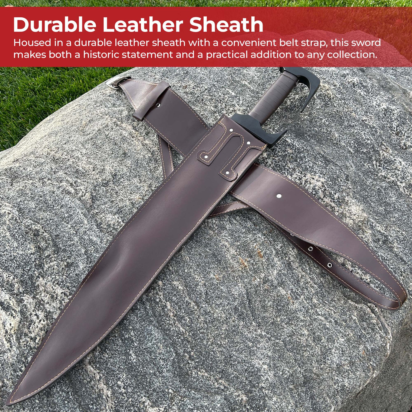 Spartan Legendary Sword with Leather Sheath and Metal Guard — Medieval ...