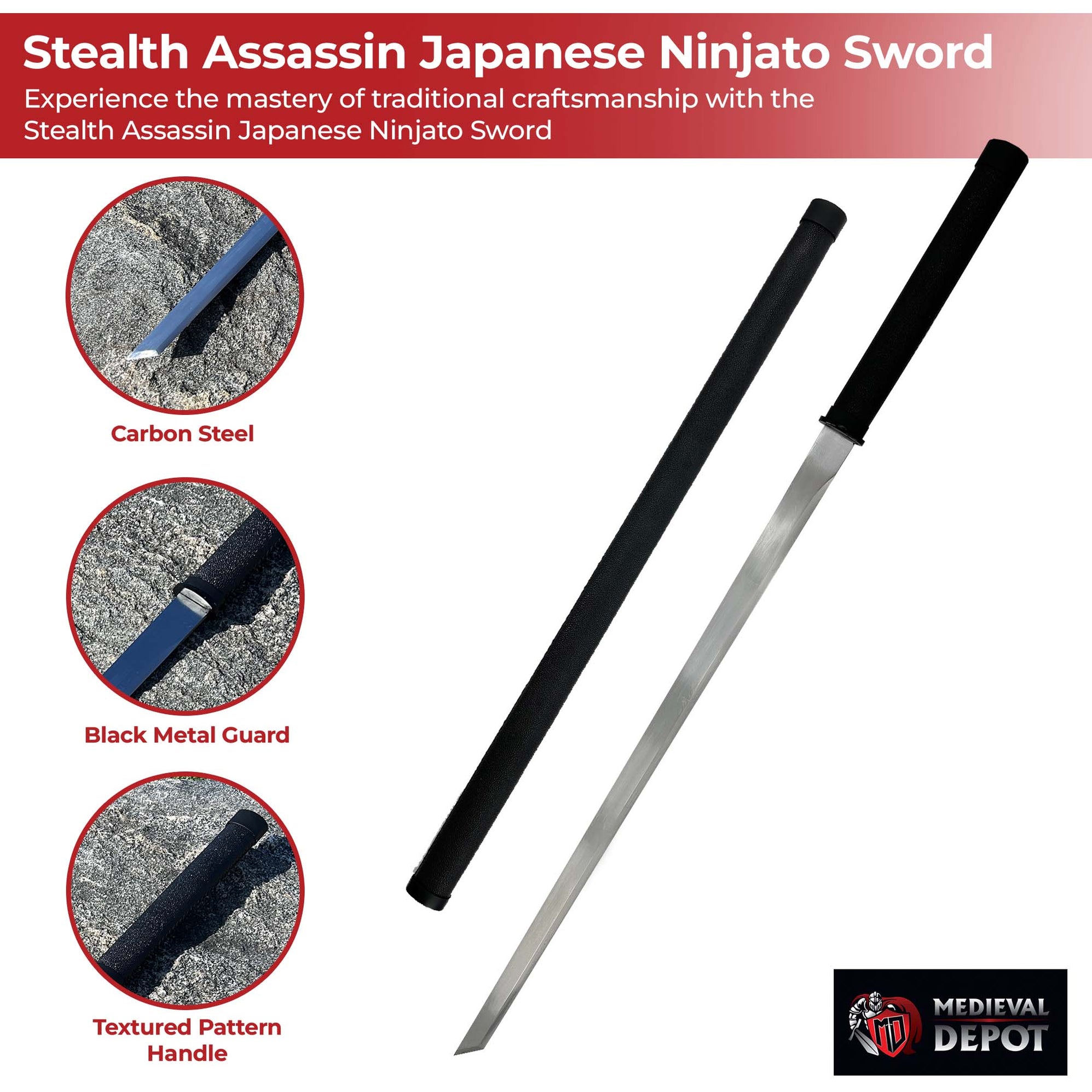 Stealth Assassin Japanese Ninjato Sword — Medieval Depot