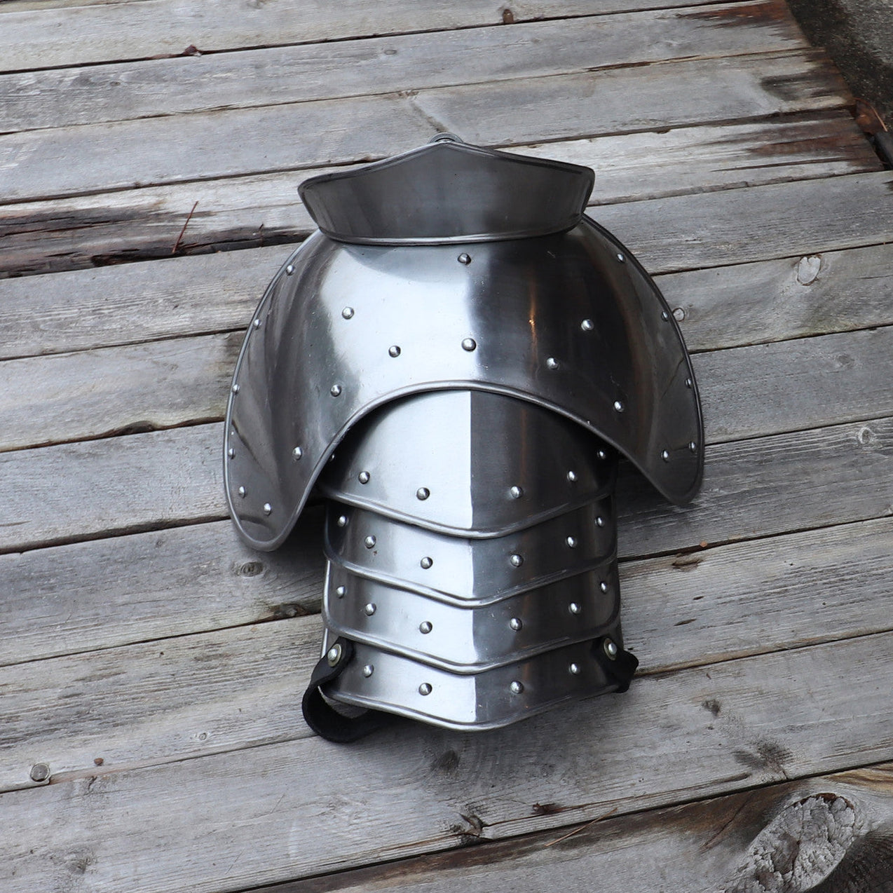 Steel Defender Riveted Pauldrons with Sword Breakers — Medieval Depot