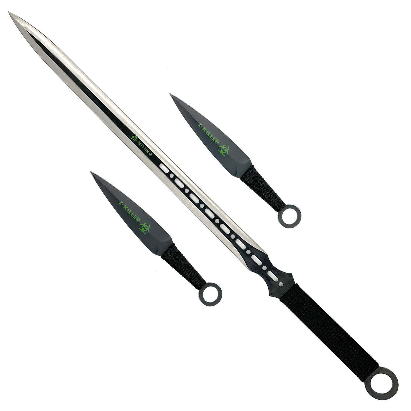Three Piece Ninja Sword Throwing Knife Set — Medieval Depot